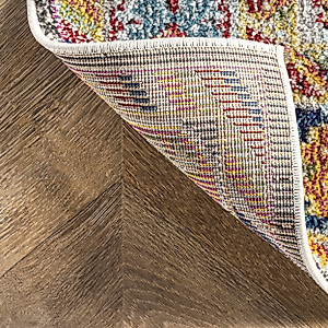 nuLOOM Erline Colorful Bohemian Runner Rug, 2' 6" x 10', Black