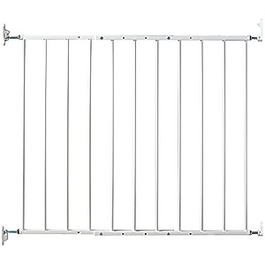 KidCo G2000 Safeway Top of Stairs Quick Release Baby Gate for Blocking Stairs or Hallways and Dividing Rooms, 42.5 x 30.5 Inches, Steel, White