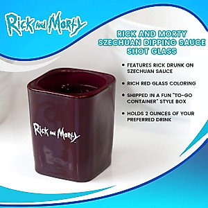 Rick and Morty Szechuan Dipping Sauce Shot Glass - Novelty Collectible Drinking Glasses - Perfect for Birthdays, Holidays, House Warming Parties, 2 fluid ounces