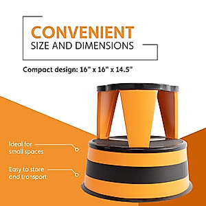 Cramer Kik Step Steel Step Stool - Two Step Stool, Holds 350 lbs (Orange)