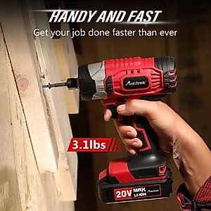 AVID POWER Impact Driver Kit, 180N.m. 20V Cordless 1/4-Inch Hex Impact Drill/Driver Set, Variable Speed, with 14Pcs Sockets, 10Pcs Driver Bits and Tool Bag