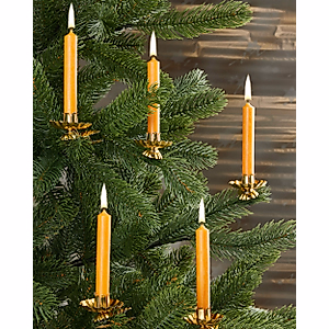 BRUBAKER 10% Beeswax Tree Candles - Pack of 20 - Honey Colored - 3¾ x ½ Inch (9.5 x 1.27cm) - Made in Europe - Pyramids, Carousels & Chimes