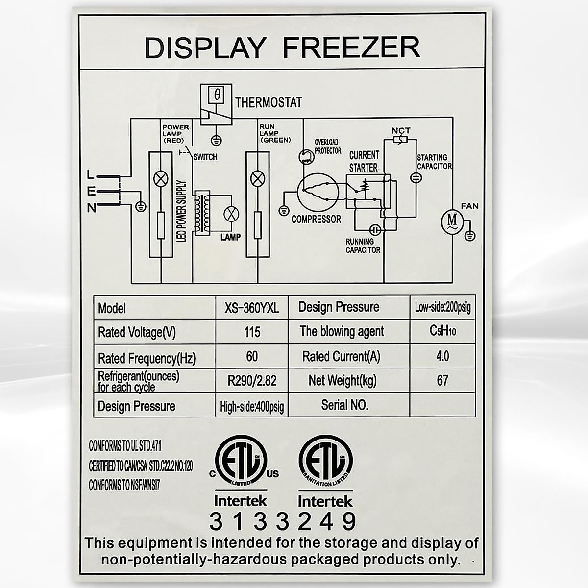 Chest Freezer Glass Door slide Commercial Ice Cream Freezer 49" White Stand Alone Curve Display Top w/Storage Baskets - 13 Cu.Ft…XS-360YXL