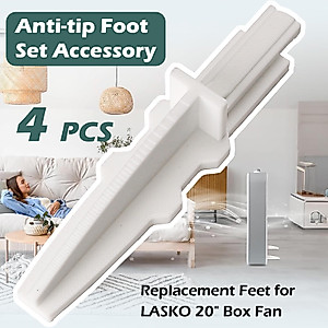 EAORBD Box Fan Replacement Feet for Lasko 20" Box Fan Feet,Stronger than Original,Anti-Tip Foot Set Accessory, 2 Sets of 2 Feet, 4 Feet Total, White