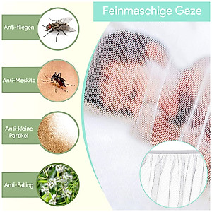 HUAILEI Baby Mosquito Net - Durable Stroller Cover,Honeycomb Grid Stroller Netting Mosquito for Baby Bug Net for Strollers,Bassinets, Child Safety Seat and Portable Mini Crib （2PCS,White and Brown