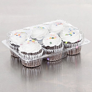 pack of 30 half dozen cupcake containers 6 compartment Clear Cupcake Muffin Containers 4" High for topping Strong Quality 6 cupcake containers plastic disposable 6 cupcake boxes 6 cupcake holder