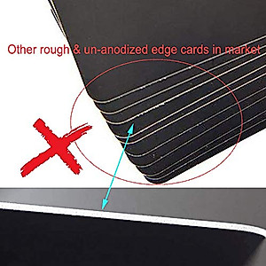 Ebamaz Metal Business Cards Anodized Aluminum Plaque Plate 86X54X0.8mm (Black, Blank,10PCS)