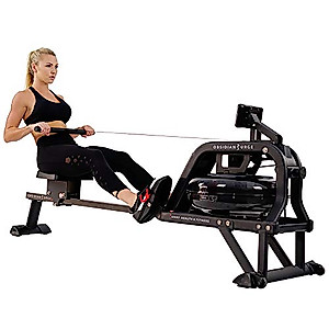 Sunny Health & Fitness Obsidian Surge 500 Water Rowing Machine - SF-RW5713 , Black