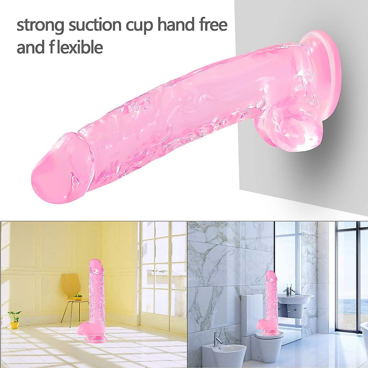 6.7 in Pink Dildo,Mini Dildo with Strong Suction Cup for Hands-Free Play,Adult Sex Toys for Beginner