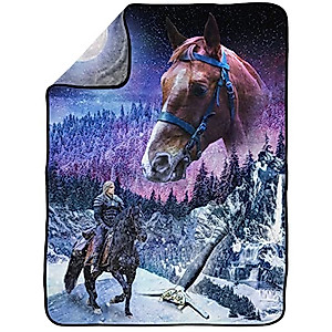 Jay Franco The Witcher Geralt On Horse Throw Blanket - Measures 46 x 60 inches - Fade Resistant Bedding Super Soft Fleece Bedding