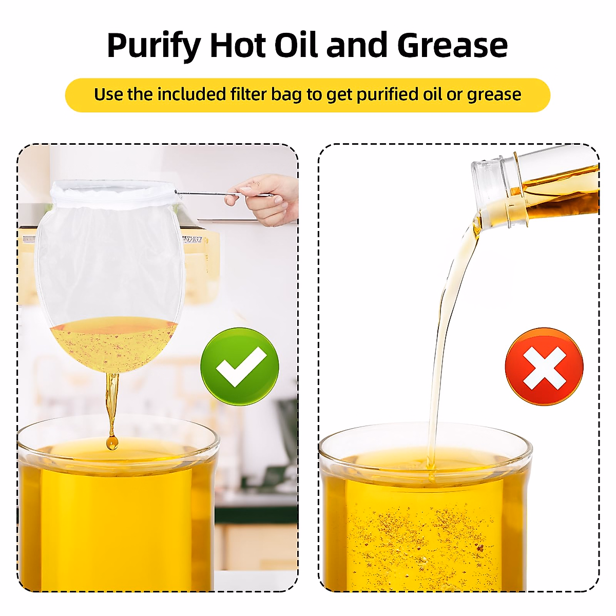 PioneerWorks Fryer Grease Bucket 10 Gal, Coated Carbon Steel Oil Filter Pot with Caster Base, Oil Disposal Caddy, Transport Container with Lid Lock Clip Nylon Filter Bag, Silver