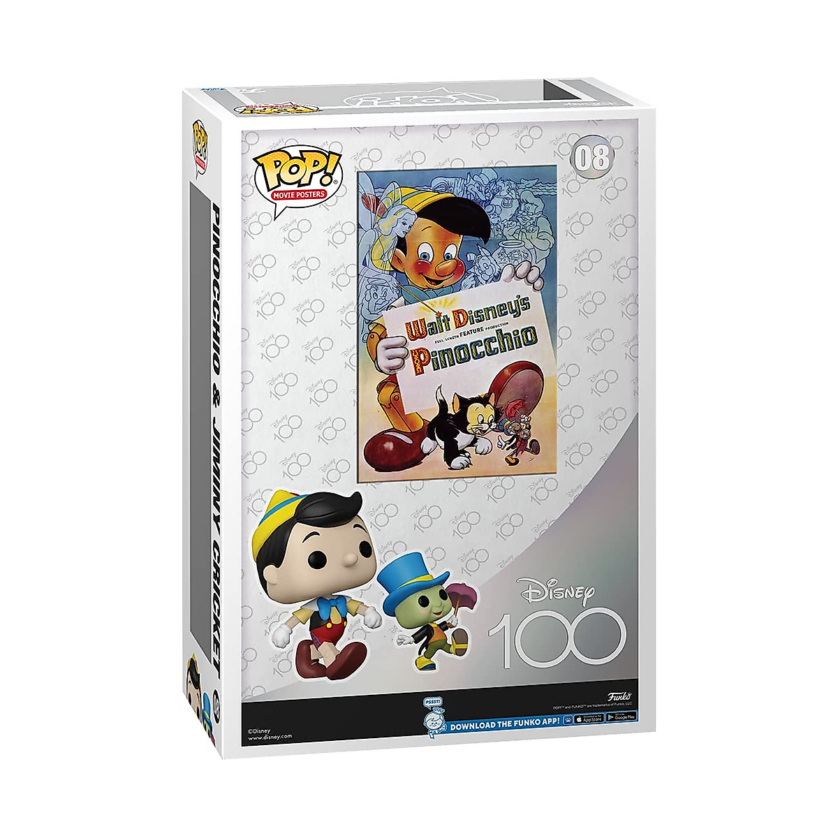 Funko Pop! Movie Poster: Disney 100 - Pinocchio, Pinocchio & Jiminy Cricket
