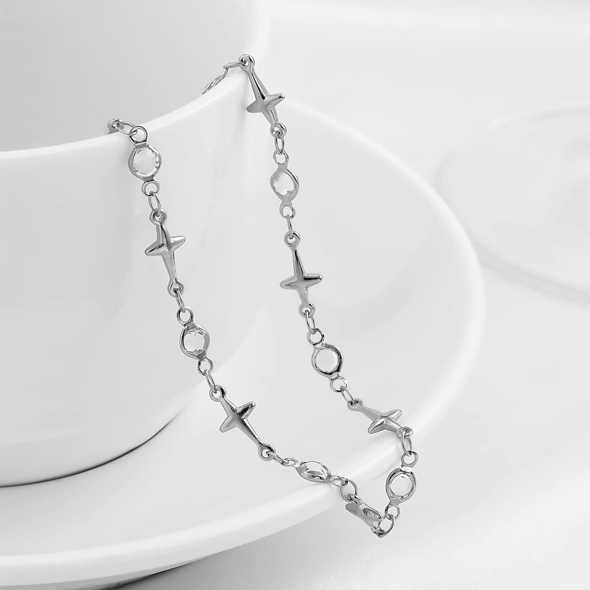 AoedeJ Silver Waist Chain Crystal Belly Chains Summer Beach Waist Jewelry Body Chains For Women (Crystal Silver)