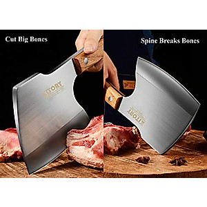 Kitory Super Heavy Duty Meat Cleaver eapecially for big bone and frozen meat - bone breaker - butcher kitchen axe knife - K5