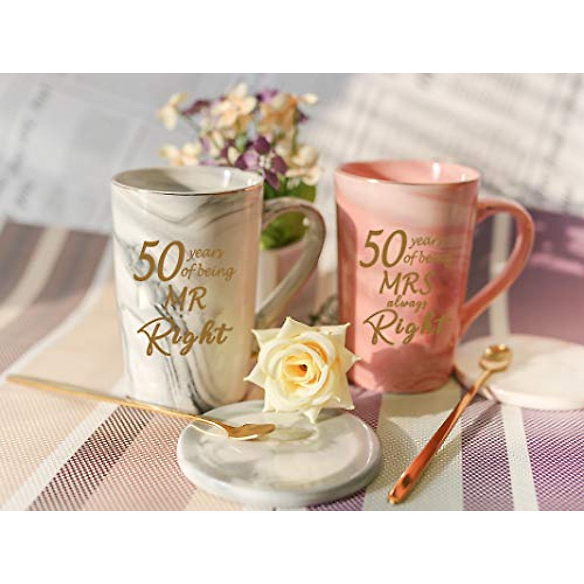 50th Wedding Anniversary Coffee Mugs 50th Wedding Mugs 50 Year Parents Anniversary Mugs 50th Anniversary Mugs for Couple Her Husband Wife Parents Golden Anniversary Mugs for Parents Mugs 14 Ounce