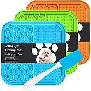 MateeyLife 3PCS Small Lick Mat for Dogs and Cats, Licking Mats with Suction Cups for Dog Anxiety Relief, Cat Lick Pad, Dog Enrichment Toys for Boredom Reducer, Dog Treat Mat for Bathing Grooming