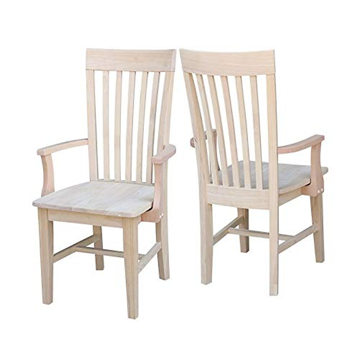 International Concepts Tall Mission Chair with Arms, Unfinished