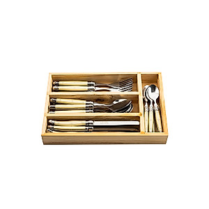 Laguiole Style de Vie flatware, cutlery set, Premium Line, 24 pieces, mother of pearl color