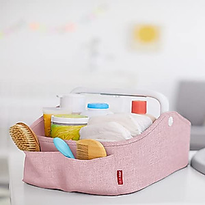 Skip Hop Diaper Caddy Organizer with Touch Sensor Night Light, Nursery Style, Pink Heather