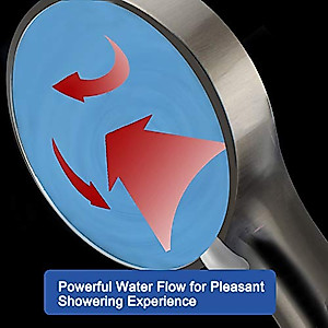 YOO.MEE High Pressure Handheld Shower Head with Powerful Shower Spray against Low Pressure Water Supply Pipeline, Multi-functions, w/ 79'' Hose, Bracket, Flow Regulator, Brushed Nickel Finish