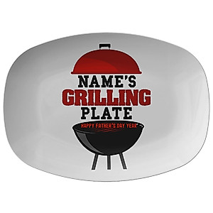 Personalized Dad's Grilling Plate Kids Names Serving Platter Dinnerware Customized Kids Names Plate for Garden Barbecue Family Reunion Unique Custom Family Names Platter for Boys and Girls