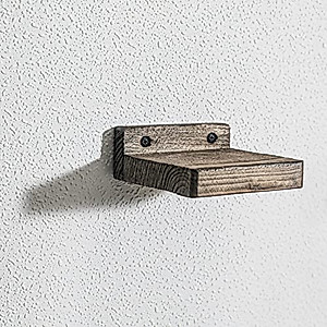 Freezing point Small Floating Shelves for Wall Set of 2 Natural Wood 4Inch Mini Wall Shelf Decor Plant Display Collectibles Mounted Kitchen Bathroom Bedroom Corner Decorative Storage Tiny Stand Brown