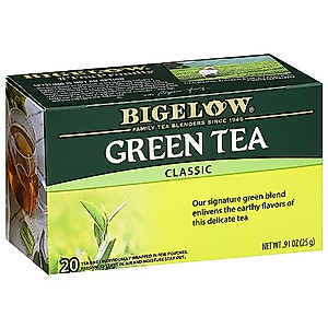Bigelow Tea Classic Green Tea, Caffeinated, 20 Count (Pack of 6), 120 Total Tea Bags