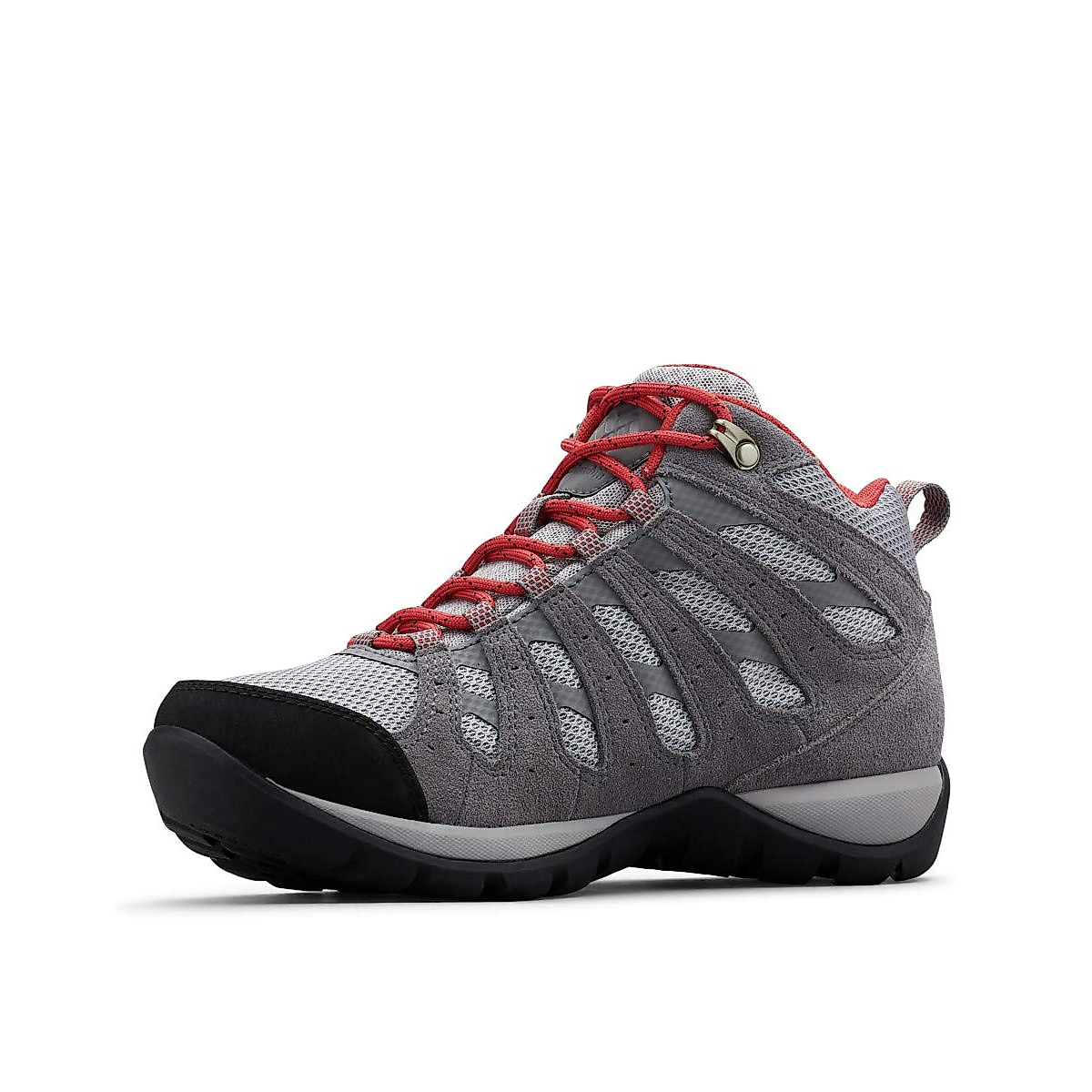 Columbia womens Redmond V2 Mid Waterproof Hiking Shoe, Steam/Daredevil, 8.5 US
