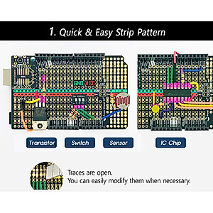 ElectroCookie Proto Shield Kit Compatible with Arduino Uno, Stackable DIY Expansion Prototype PCB (3 Pack)