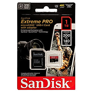 SanDisk Extreme Pro 1TB Micro SD Memory Card Works with Hero 12 Black GoPro Action Camera (SDSQXCD-1T00-GN6MA) Bundle with 1 Everything But Stromboli MicroSDXC & SD Card Reader