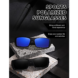 TIANYESY Polarized Sunglasses Men Womens Trendy Retro Sports Rectangular Wrap Around Vintage Shot Shield
