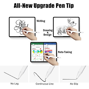 4 Packs Replacement Pen Tip for Stylus iPad Pen with Palm Rejection, Durable Pencil Nips for Precise Drawing & Writing, High Precision and Easy to Replace