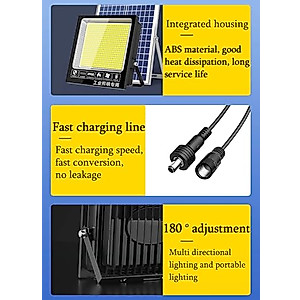 ZXXHNNAIH Solar Street Light IP66 Waterproof Solar Street Lights Outdoor LED Commercial Lighting with 19 ft Cables and Remote Control, Easy to Install