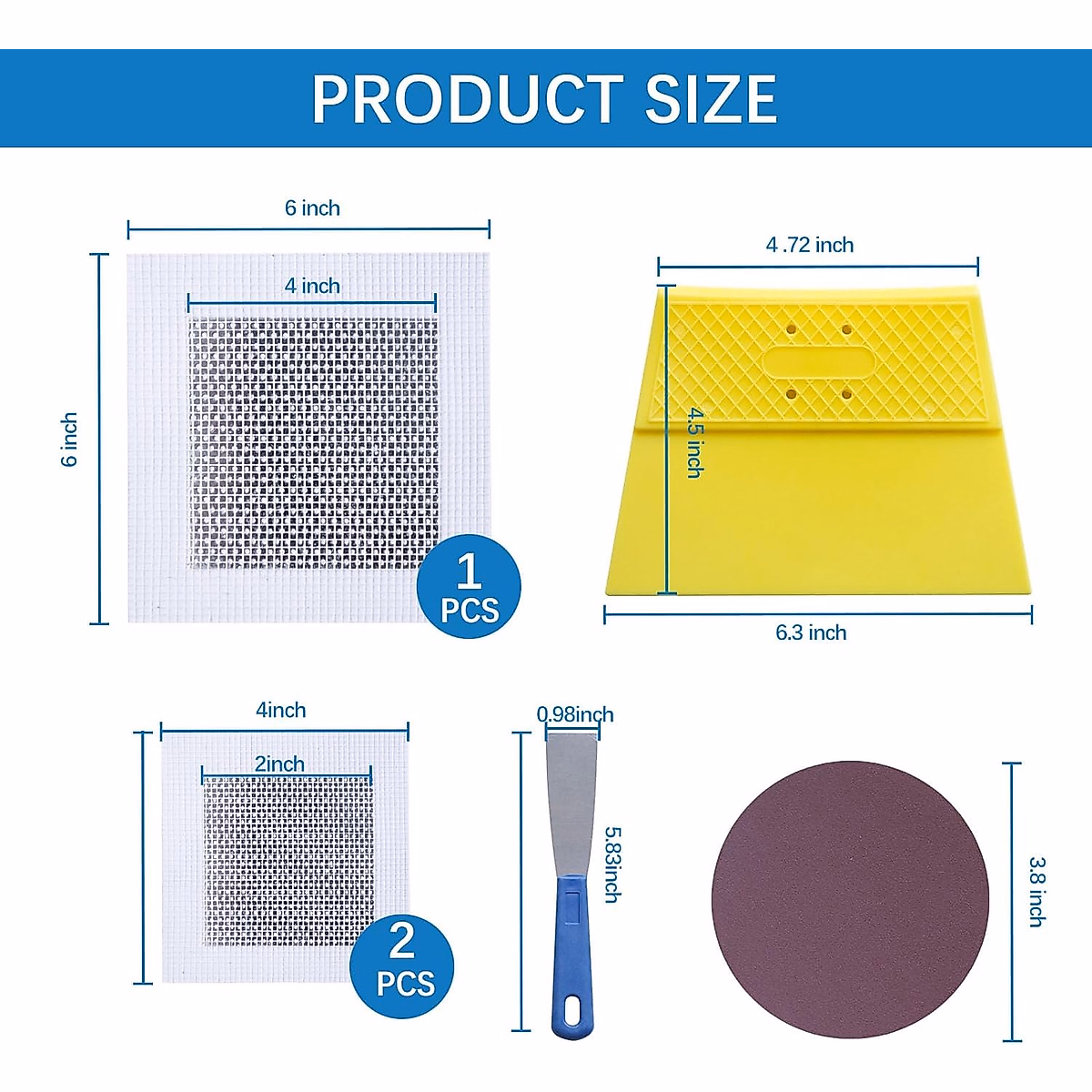 HOMMEE Drywall Repair Kit,Drywall Hole Patch Repair Kit to Fix Wall Surface Holes and Creak Damage with White Repair Putty 8.5OZ,Scraper,Sanding Pad Fill Quick and Easy Solution