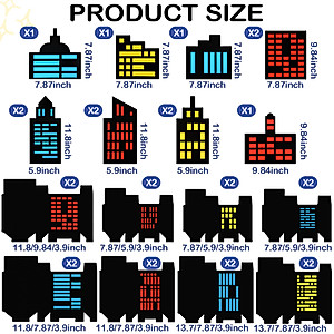 Dunzoom 16 Pcs Large Hero Party Favor Boxes with 10 Pcs Cards Skyscraper City Gift Box Different Sizes 3D City DIY Skyline Buildings Heroes Centerpiece for Hero Theme Birthday Party Decor Supplies
