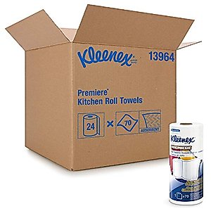 Kimberly Clark Professional Towels Premier Kitchen Paper Towels (13964), Cloth-Like Softness, Perforated, 24 Rolls / Case, 70 Kleenex Paper Towels / Roll, White