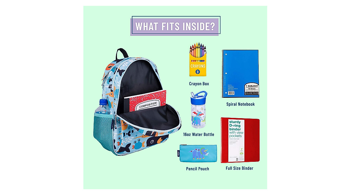 Wildkin 15" Kids Backpack & Lunch Bag Bundle - Big Fish