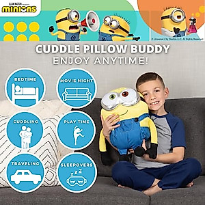 Franco Minions: The Rise of Gru, Bedding Super Soft Plush Bob Cuddle Pillow Buddy, (Official Minions Product)