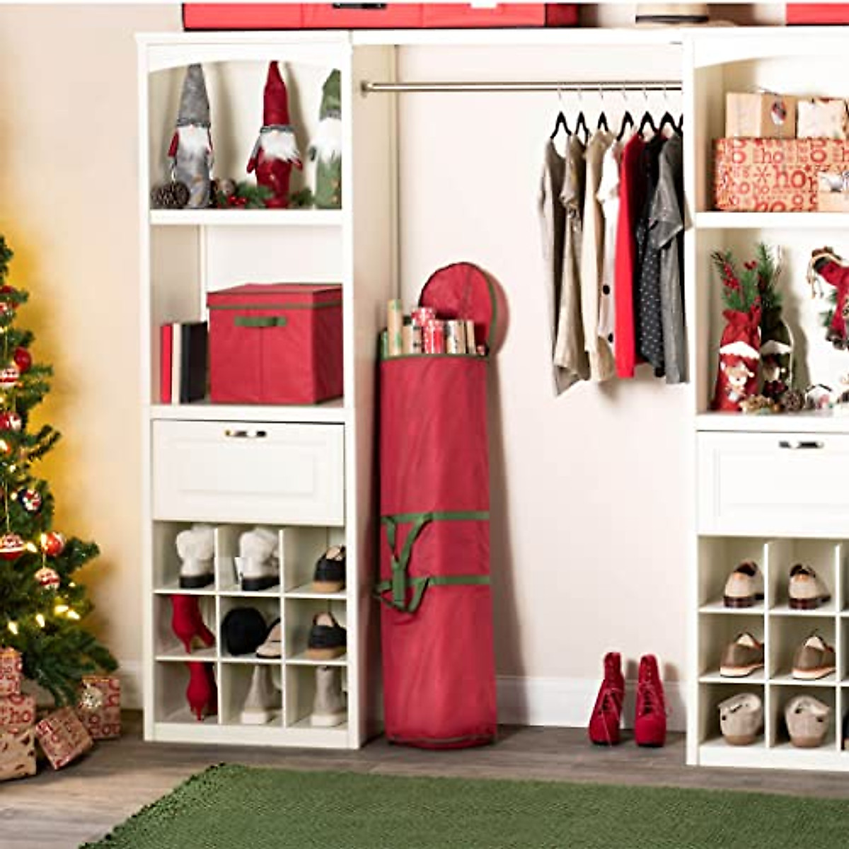 ZOBER Wrapping Paper Storage Containers - 40 Inch Gift Wrapping Organizer Storage - Fits 20 Standard Rolls of Wrapping Paper - Breathable Fabric, Waterproof