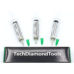 TechDiamondTools Kit of 3 Diamond Glass Polishing Compound Polishing Paste 1500 3000 8000 Grit 10 Grams Each for Glass Windshield Scratch Remover with 10% of Diamond Powder USA Made