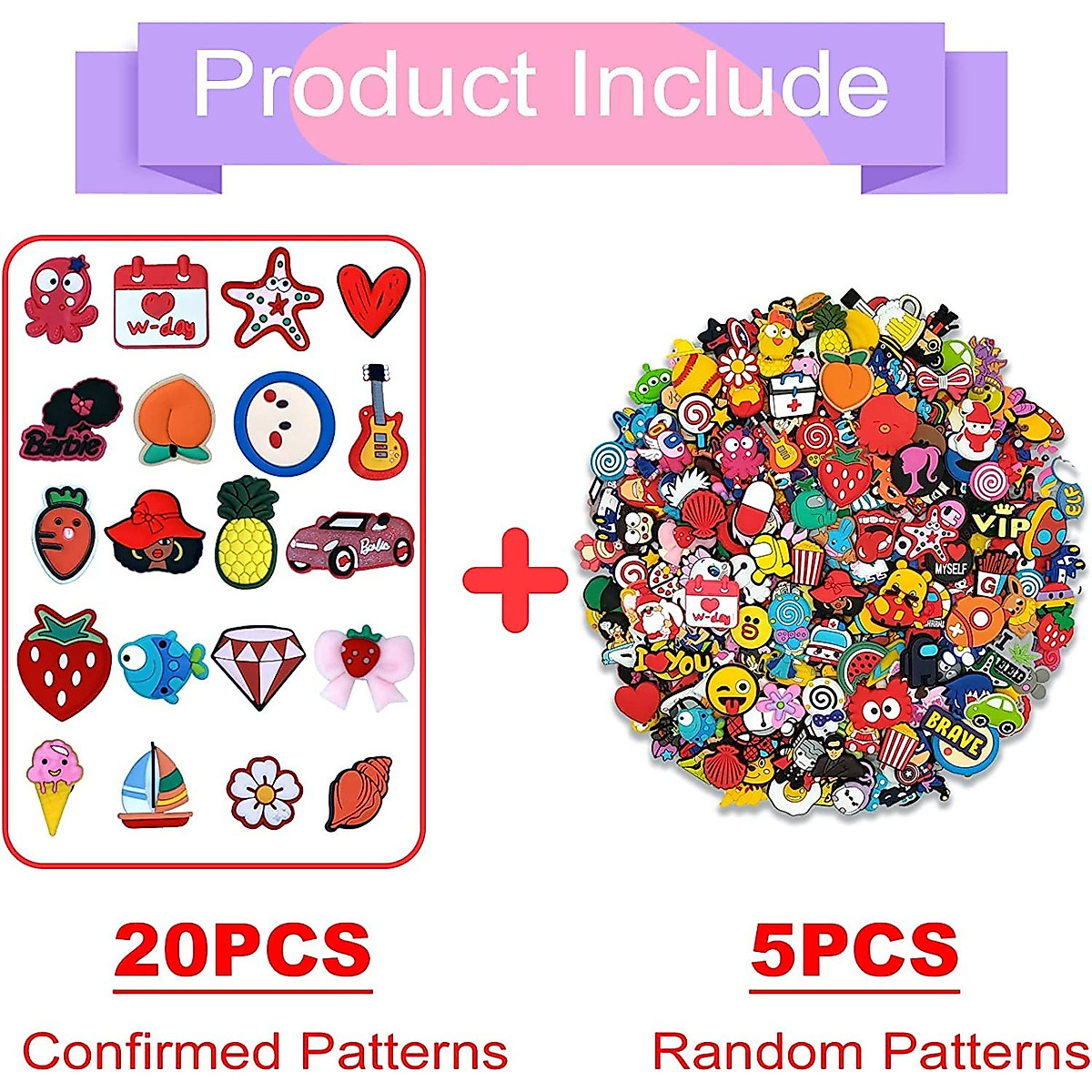 25 pcs Random Shoe Charms for Shoe Decoration & Boys Girls Party Favors Birthday Gifts