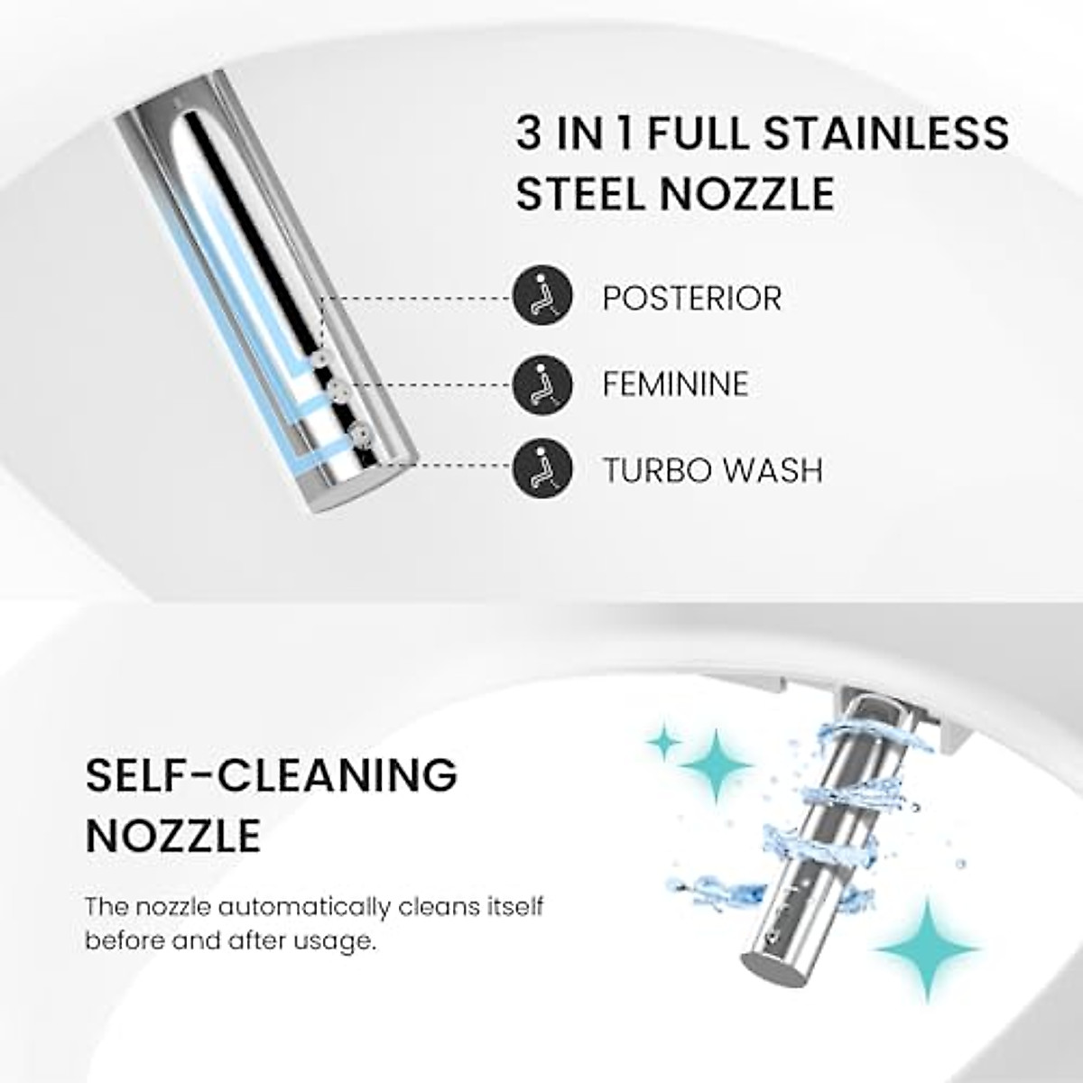 VOVO TCB-090SA Smart Bidet Toilet, One Piece Integrated Toilet with bidet built-in, Auto Open/Close Lid, Auto Dual Flush, Heated Seat, Made in Korea - Elongated