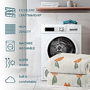 Prime-Home Blanket Fleece Blanket Throw, Cartoon Carrot Easter Pattern Blanket Plush Fleece Throw Blanket Lightweight Blanket Soft Flannel Blankets, Fuzzy Blanket Throw 40x50