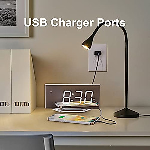 Alarm Clock for Heavy Sleepers Adults, 8.7'' Large Led Digital Mirror Alarm Clock with USB Charger, Vibrating Alarm Clock with Bed Shaker, Battery Backup Snooze Dual Alarm Dimmer, for Teens Adults