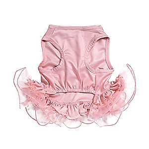 Christian Siriano New York Pink Tiered Bow Dress for Dogs, XS