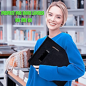 Book Sack Book Sleeve with Zipper – Book Protector. Paperback/Hardcover Book Carrying Case (Black Large)