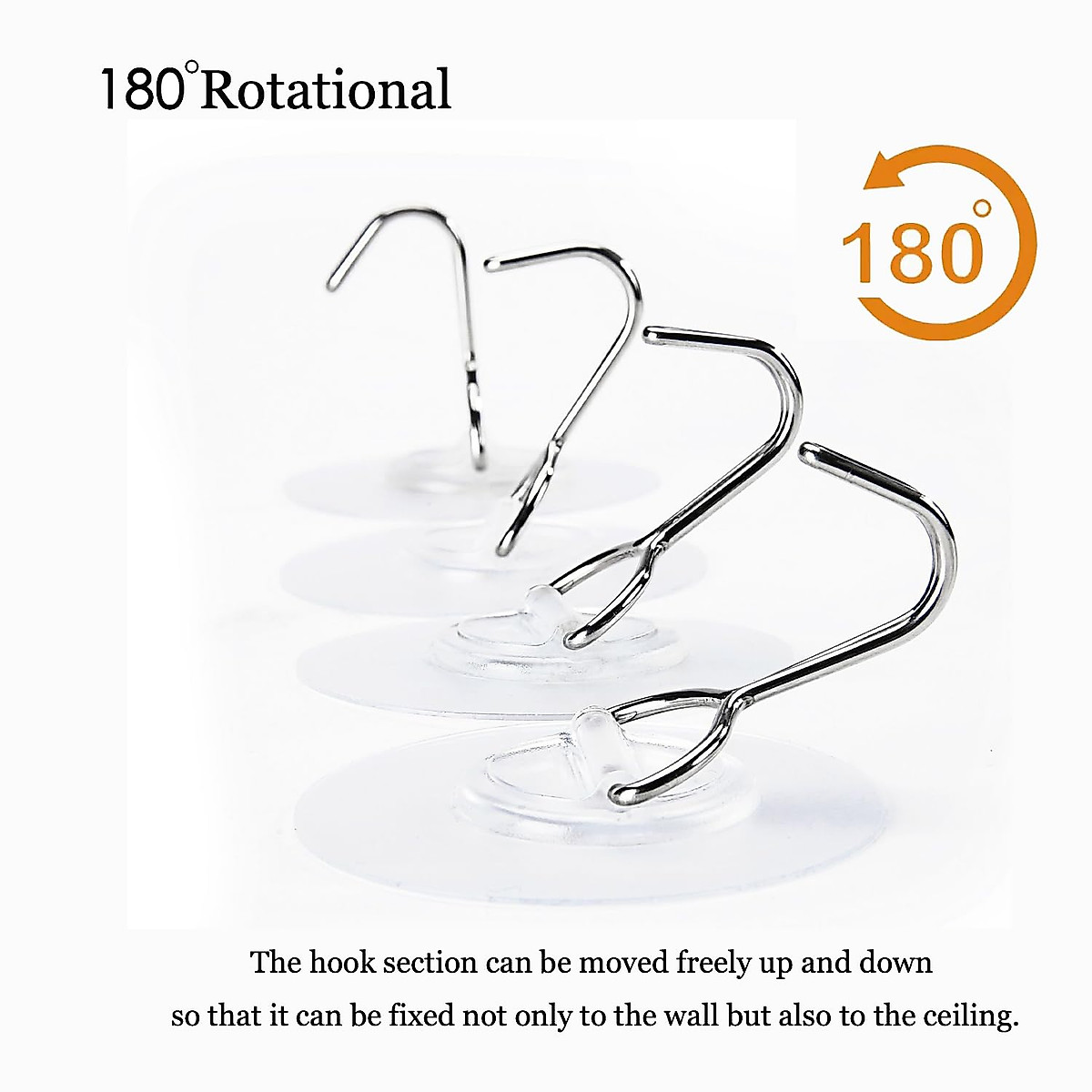 MAGPIE Adhesive Hooks 30kg/66lbs(Max) Duty Wall Hooks SelfTraceless Clear and Removable, Waterproof and Rustproof Multiple Uses for Bathroom Kitchen Home 10 Pack