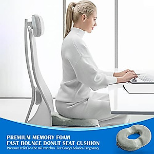 Donut Pillow seat Cushion for Tailbone Pain Hemorrhoid Butt Donut Car Seat Cushion for Office Chair,Orthopedic Memory Foam Sitting Pillow Butt Cushion for Coccyx Sciatica Pregnancy Pressure Relief