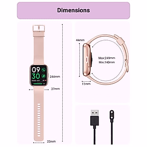 Smart Watch for Men Women(Call Receive/Dial), Alexa Built-in, 1.7" Touch Screen Fitness Tracker with Heart Rate Sleep Tracking, 60 Sports Modes, 5ATM Waterproof Smartwatch for Android iPhone, Pink