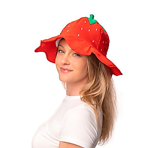 ComfyCamper Strawberry Shortcake Hat Bonnet for Women and Girls - Costume Cosplay Womens Halloween Costumes Berry Costume